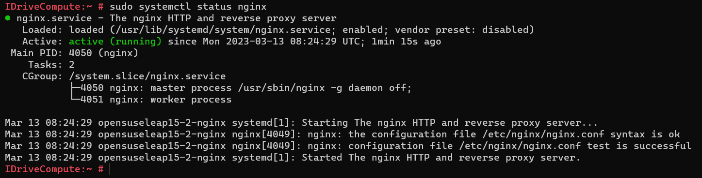 How to install Nginx on OpenSUSE 15.2 – IDrive® Compute